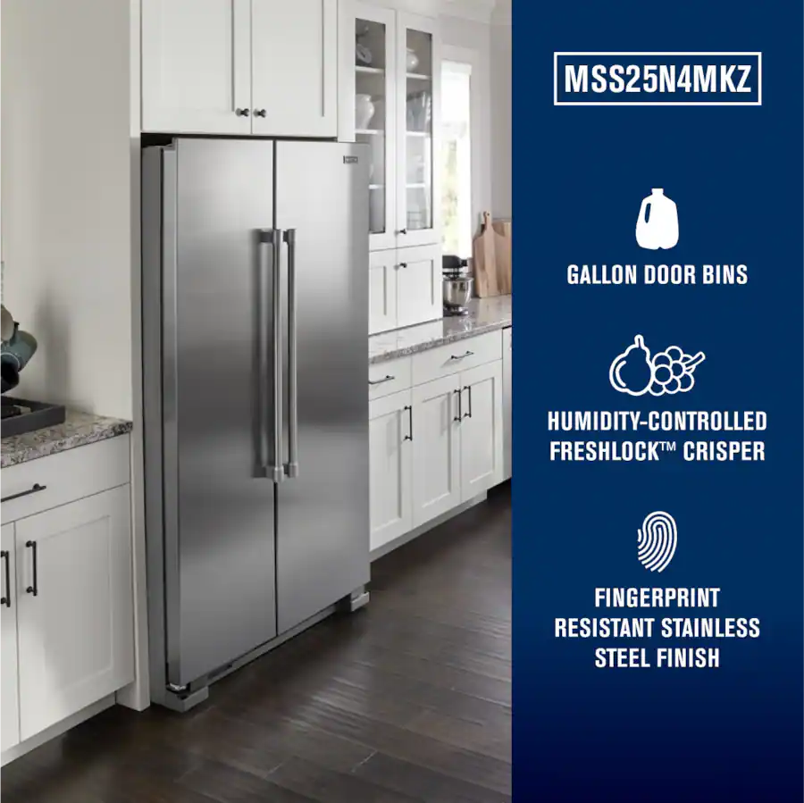 Maytag -MSS25N4MKZ-36 in. 24.9 cu. ft. Side by Side Refrigerator in Fi – NJS Liquidators