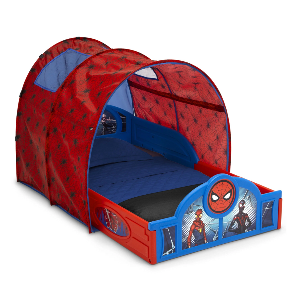 Delta Marvel Spider-Man Sleep and Play Toddler Bed with Tent and Built ...