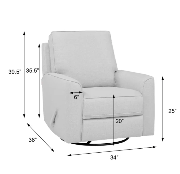 True Innovations Paxley Fabric Swivel Glider Recliner – NJS Liquidators